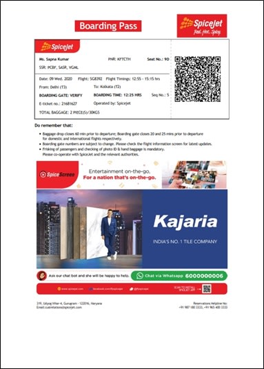 E-Boarding Pass & E-Ticket - Popular Media - Advertising in Akasa Air ...
