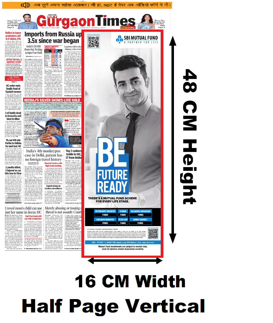 Times Of India, Gurgaon Times, English Newspaper Advertising Rates ...